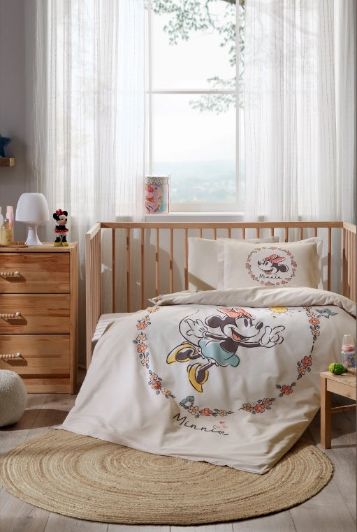 Бебешки спален комплект «Minnie Mouse Sunshine» - 3 части, памук ранфо